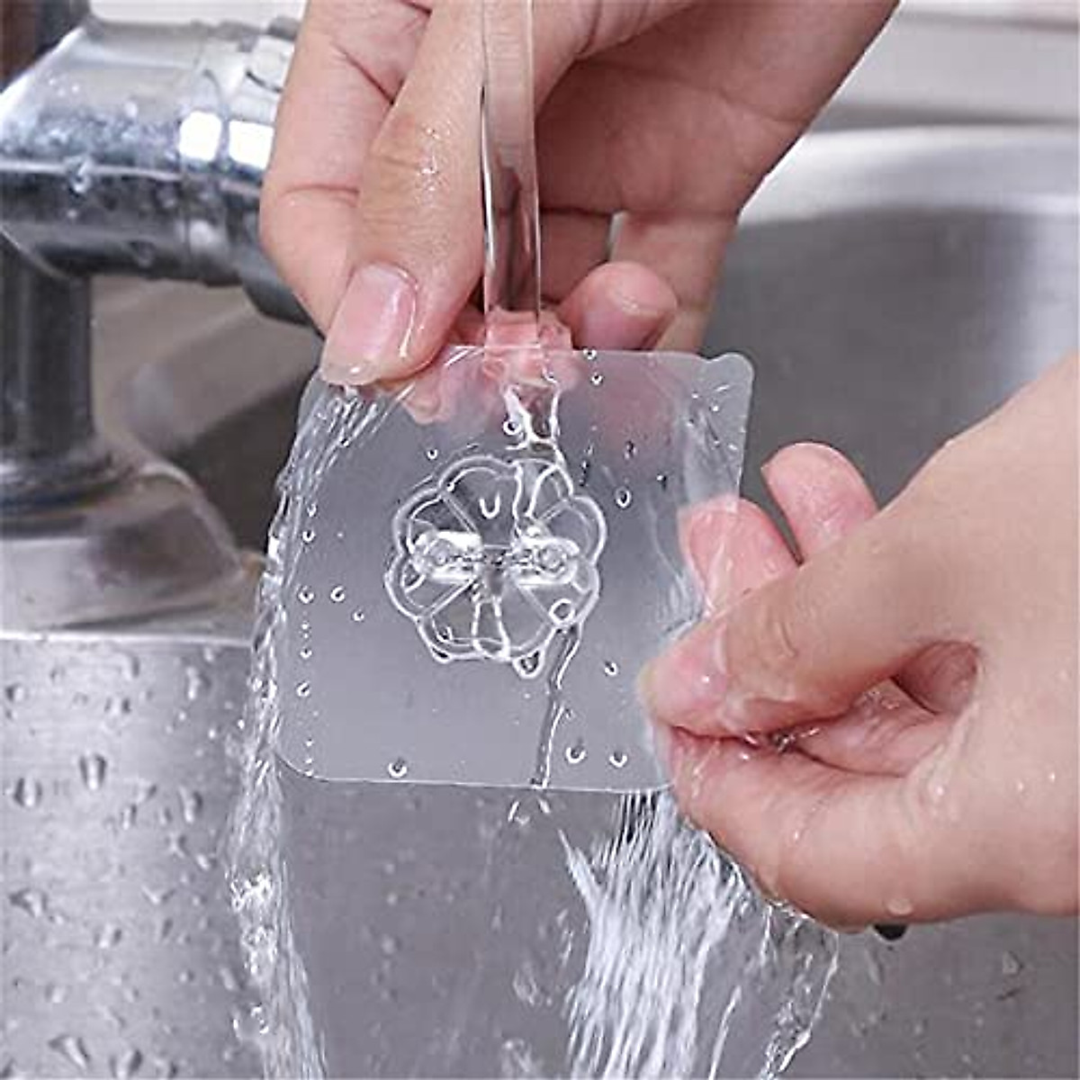 12Pcs/Set Transparent Seamless Self Adhesive Hook Load Bearing 13.2lb/6kg(Max) Waterproof and OilproofStrong Stick Hook Bathroom Kitchen Wall Hanger