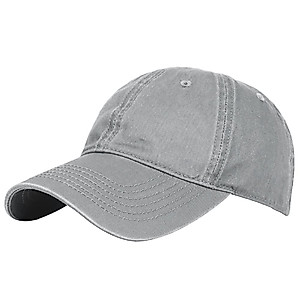Glamorstar Classic Unisex Baseball Cap Adjustable Washed Dyed Cotton Ball Hat Grey