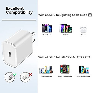 [4 Pack] Fast iPhone Charger Block,Fast Apple Charger iPhone 20W USB C Wall Charger Power Adapter Plug iPhone Charger Fast Charging for iPhone14/13/12 Pro/Pro Max,iPad/AirPods,Samsung/Pixel and More