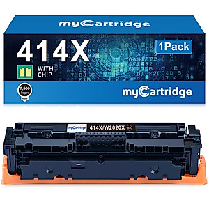 MYCARTRIDGE 414X (with CHIP) Remanufactured Toner Cartridge Replacement for HP 414X 414A W2020X W2020A for Color Laserjet Pro M454dw M479fdw M454dn M479fdn M479dw (1 Black)