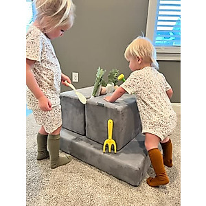 Figgy Modular Play Couch for Kids – Waterproof & Oeko-TEX Certified | Made in USA with Hook and Loop Connectors | Sensory Toy | Montessori Toy | Kid's Sofa & Indoor Climbing Playset