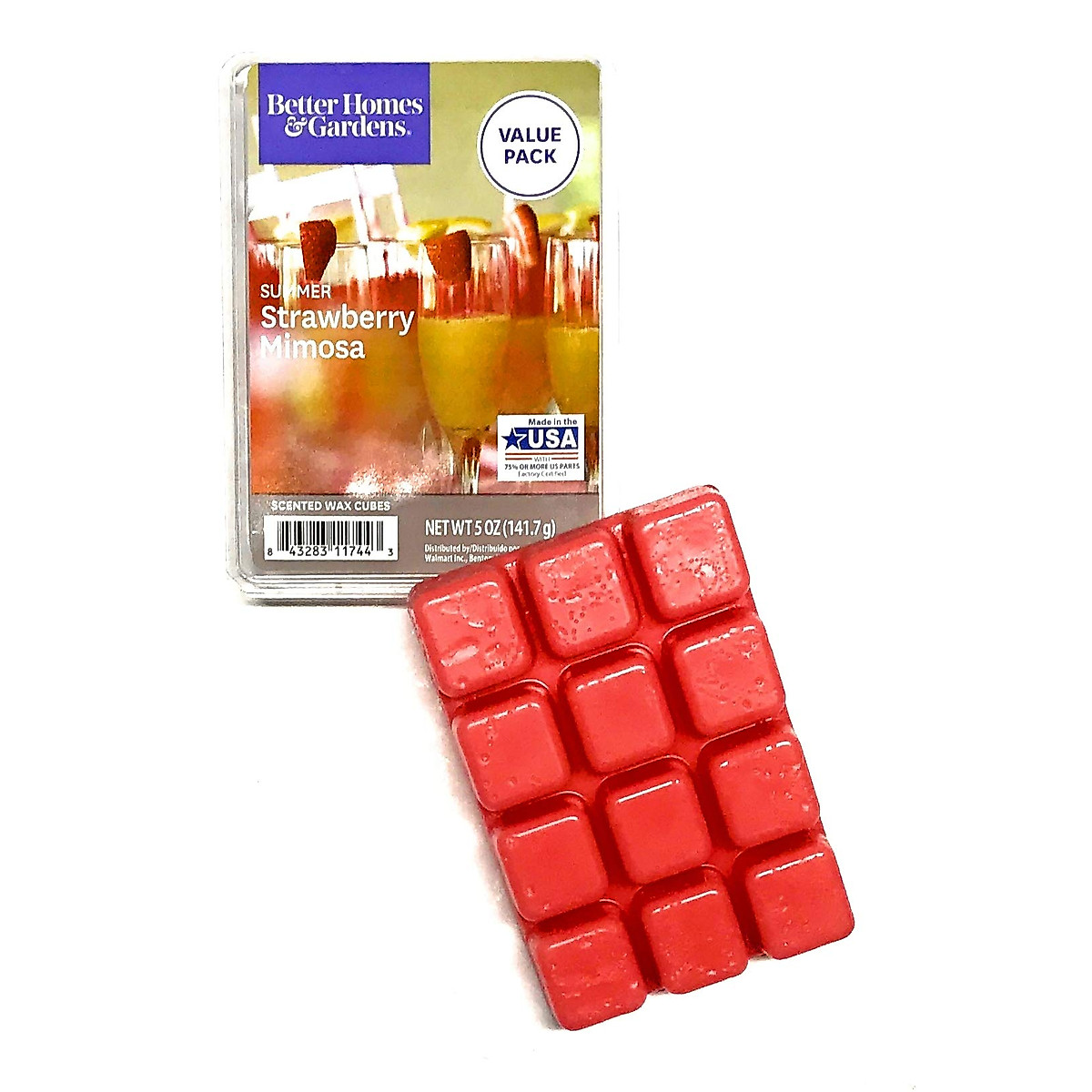 Better Homes and Gardens Scented Wax Cubes Summer Strawberry Mimosa, 5 OZ Package
