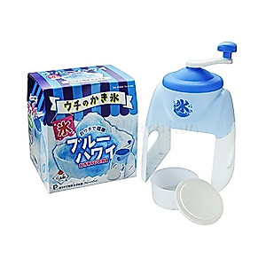 JapanBargain 1920, Japanese Slushy Machine Snow Cone Maker Shaved Ice Machine Hand Crank Non-Electric Made in Japan, Blue