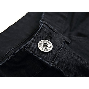 Men's Black Skinny Slim Fit Stretch Straight Leg Fashion Jeans Pants, 29W