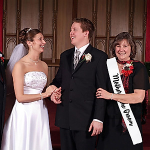 Mother of the Bride Sash and Mother of the Groom Sash, Black Bachelorette Party Sashes for Bridal Shower Supplies Wedding Accessories for Mother