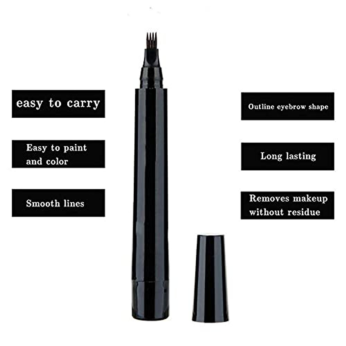 Beard Pencil Filler for Men, 2 Pack, Eyebrow Pen, Beard Filling Pen Kit - WaterProof, Long Lasting Coverage - Beard, Moustache, Eyebrows, Beard Dye for Men, Bristle Brush (2 pcs Black)…