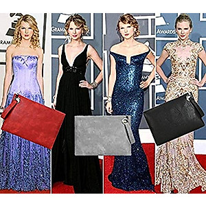 J-BgPink Evening Bags Purse Envelop Clutch Chain Shoulder Womens Wristlet Handbag Foldover Pouch (black), X-Large