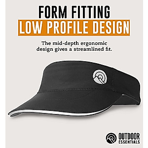 OutdoorEssentials Sun Visor Hat for Women & Men - Womens Visor, Tennis Visor, Golf Visor - Running Visor Black - Black