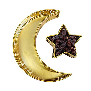 Faruxue Ramadan Metal Tray, Muslim Islam Mubarak Food Tray with Crescent Moon and Star, Perfect for Home Party, Ramadan Festival Theme Party Decoration