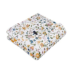 Lucky Brand Oversized Super Plush Microfiber Throw Blanket in Printed Rosy Ditsy, 50in x 70in