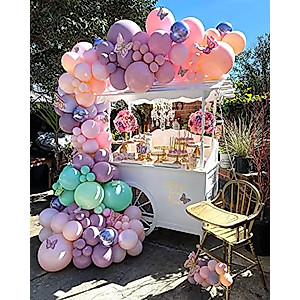 Double Stuffed Pastel Balloon Garland Pink Purple Green Balloons Rainbow Balloon Arch With Gold Metallic Latex Balloons Kit For Mermaid Baby Shower Princess Ice Cream Birthday Candy Party Decorations