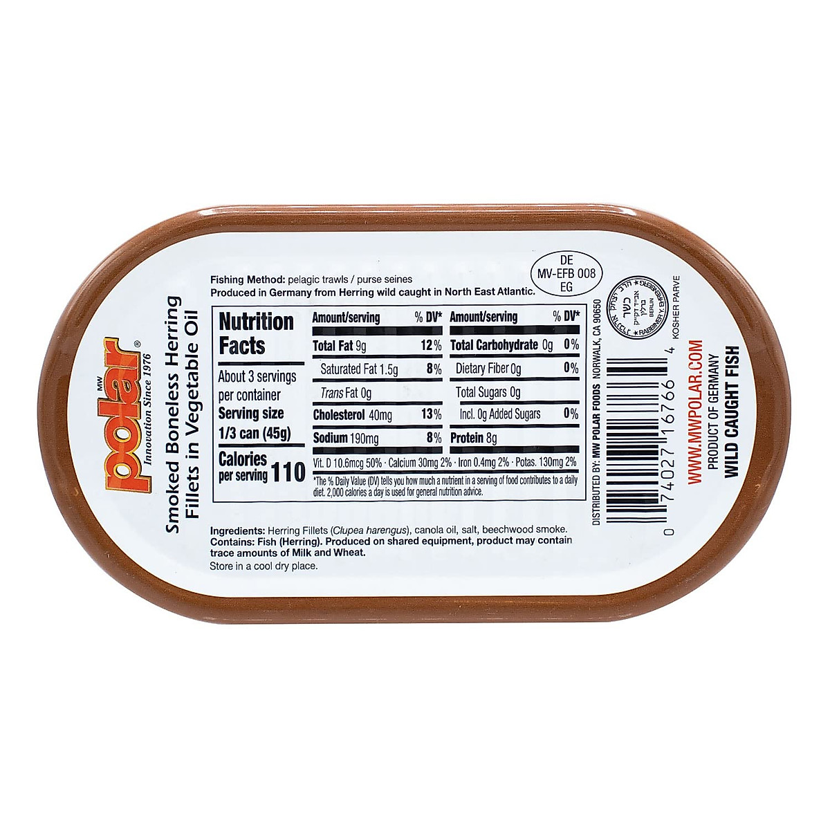 MW Polar Herring, Smoked in Canola Oil, 6.7-Ounce