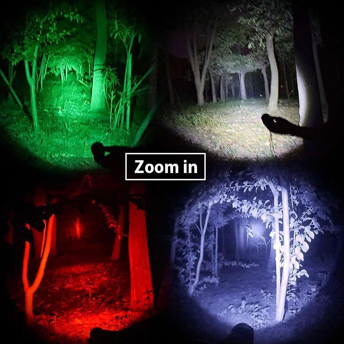 Odepro KL52Plus Zoomable Hunting Light with Red Green White IR850 Interchangeable Modules, Predator Flashlight with Pressure Switch, for Hog Coyote and Varmint Hunting