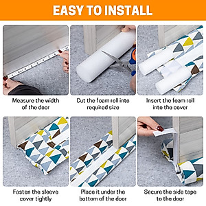 VISEMAN Under Door Stopper, Door Noise Blocker, Adjustable Door Sweeps Window Blocker, Door Bottom Weather Stripping, 20 to 36" Clear Self Stick Door Bottom