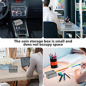 SINGARO Coin Holder for Car, Coin Change Organizer Compatible with Coins of Different Sizes, Dash-Mounted Holder Suitable for Most Cars, Trucks(Gray)