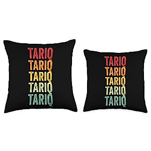 Team Tariq Rainbow Repetition of Tariq Name Text Throw Pillow, 16x16, Multicolor