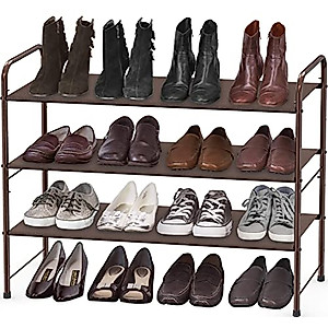 Simple Houseware 4-Tier + 3-Tier Shoe Rack Storage Organizer, Bronze
