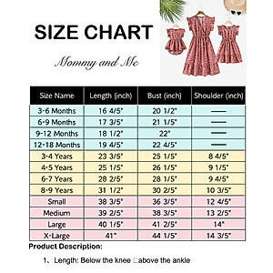 Focamia Pink V Neck Ruffle Short-Sleeve Splicing Butterfly and Floral Print Dress for Mom and Me (as1, Age, 6_Months, Pink Dots, 6 Months)