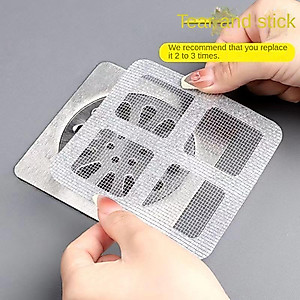 Drain Mesh Cover, Mesh Drain Cover, Mesh Shower Drain Cover, Disposable Shower Drain Cover Hair Catcher Shower Drain Mesh Stickers, Drain Catcher for Bathroom/Laundry/Bathtub/Kitchen/Sink (100pcs)