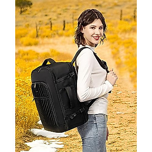 LOVEVOOK Travel Backpack,Carry On Backpack Flight Approved with Toiletry Bag,Expandable Large Laptop Backpack Women Waterproof Backpack Fit 17.3 Inch with USB Charging Port Shoes Compartment
