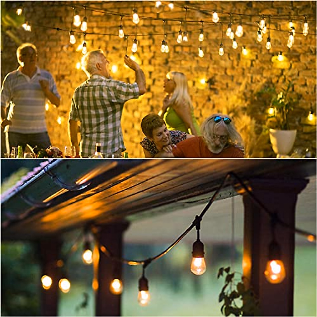 30FT Outdoor String Lights, 2700K Outdoor Lights for Patio Lights with S14 Shatterproof LED Bulb, Waterproof Connectable Hanging String Lights for Bistro Garden Porch Party Wedding, E26 Socket Base
