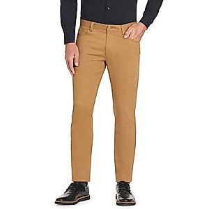 Van Heusen Men's Slim Fit Flex Super Soft Tech Pant, Cognac, 36W x 30L