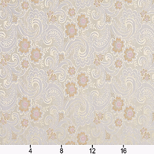 E390 Gold Pink and White Paisley Floral Brocade Upholstery Fabric by The Yard- CLOSEOUT
