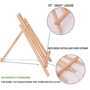 OYBUFSH 16 inch Tabletop Display Artist Easel Stand(1-Each), Accommodates Canvas Art up to 13" high, Tabletop Display Painting for Kids and Adults, Wood…