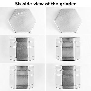 KINGTOP Spice Grinder, 2.2" Magnetic Aluminum Alloy Grinder (Silver)