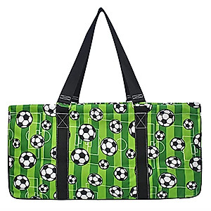 NGIL Extra Large Utility Tote Reusable Grocery Bag Oversized Collapsible for Groceries, Storage, Picnic, Beach (Soccer Goal-Black)