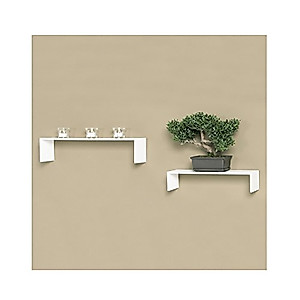 kieragrace Extense Thin Accent Shelves, 10 Inch and 14 Inch, White, Set of 2