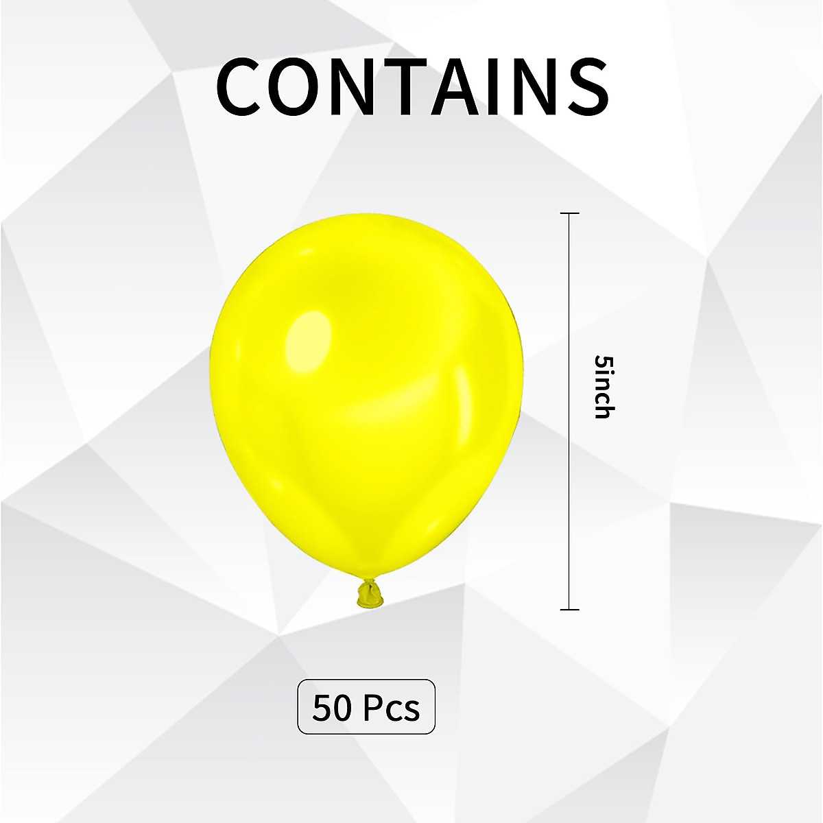 YGAUZ Yellow Balloons, 50 PCS, 5 Inch, Latex, Unisex, for Birthday, Wedding, Baby Shower Party Decorations