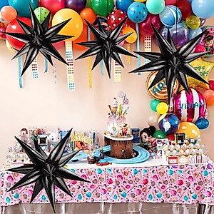 50Pcs Pink Foil Balloons, 12 Point Starburst Balloon Spike Star Balloons, Starburst Cone Mylar Balloons for Party Supplies Birthday Wedding Christmas Decoration