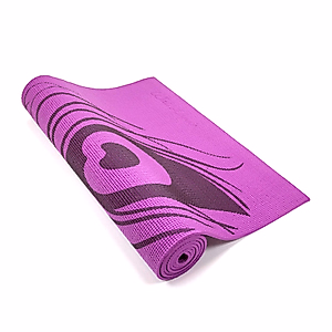 Wai Lana Yoga and Pilates Mat (Peacock Feather, Purple)- 1/4 Inch Extra Thick Non-Slip Stylish, Latex-Free, Lightweight, Optimum Comfort