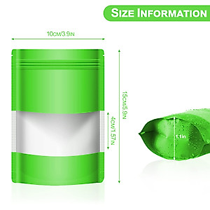 Stand-up Smell-Proof Bags for Small Business Packaging - Candy Food Storage Bag Edible Pouch Bags with Clear Window 100 Pcs Bags for Candy