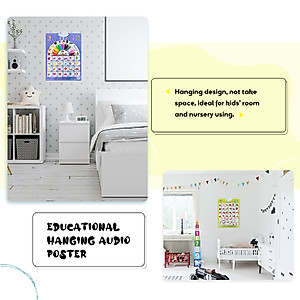 STOBOK 2pcs Fruit, Interactive with Numbers, Charts Between Audio Colors, Music Posters Poster and Chinese Shapes, English Learn Electronic for Home Hanging Preschool