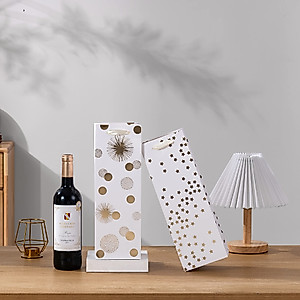 SHIPKEY 12 Pack of Wine Gift Bag, Bags Bulk for Wine Bottles, 13.7” Wine Bottle Bags for Thanksgiving, Halloween, Easter Day, Graduations, Weddings, Christmas, Mother's Day and other Holidays