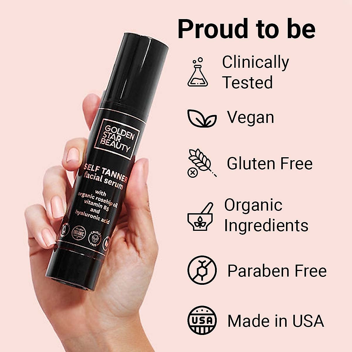 Face Tanner – Self Tan Serum w/Hyaluronic Acid and Organic Oils, Self Tanners Best Sellers, Facial Sunless Tanner for Natural Sunkissed Glow, Fake Tan Moisturizer, 2.0 fl (Light to Medium)