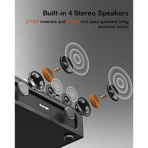 Record Player High Fidelity Turntable for Vinyl Records Built-in 4 Stereo Speakers All-in-One Vinyl Player Belt Drive Turn table with MM Cartridge ATN-3600L Stylus 33 45 Speed Bluetooth Classic Black