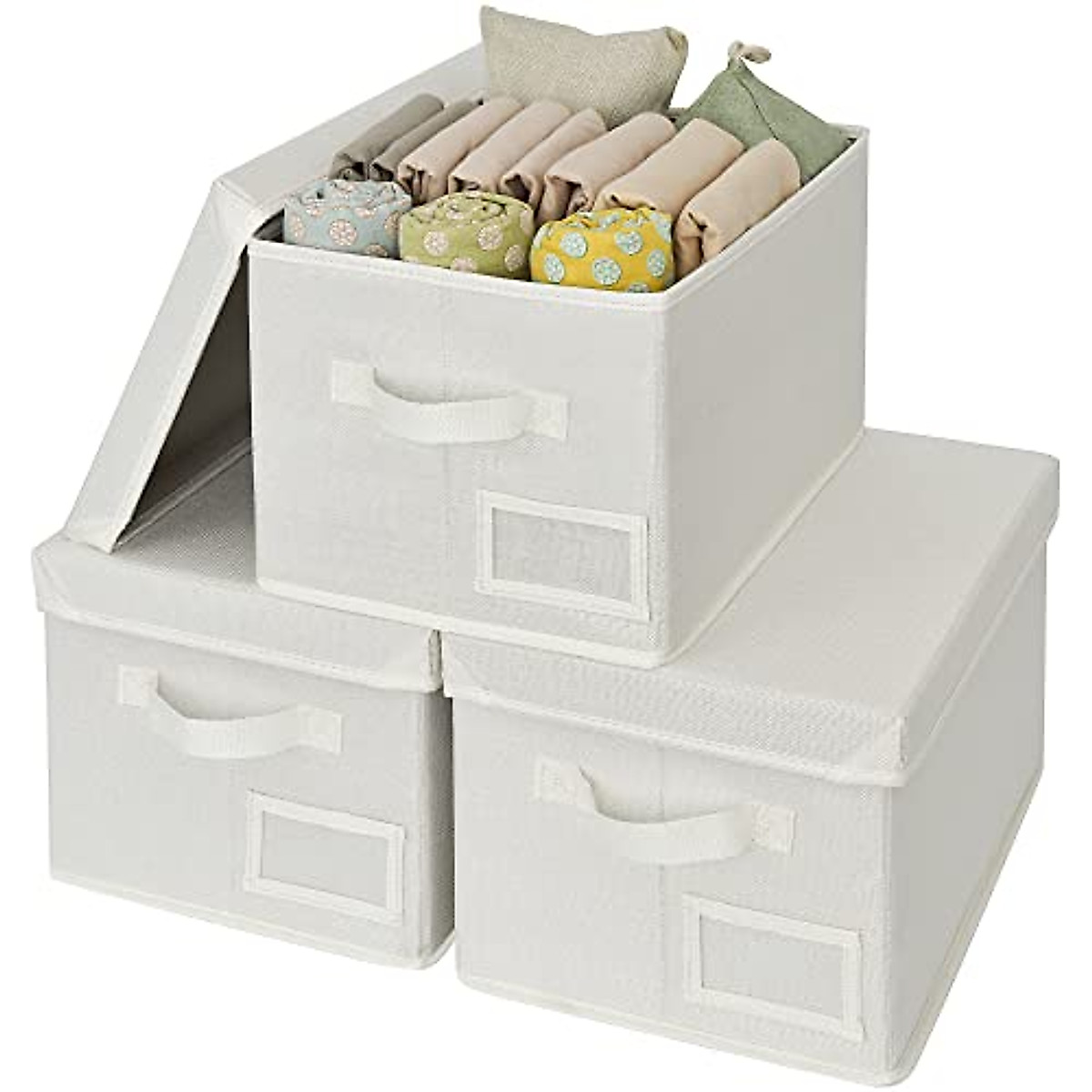 GRANNY SAYS Bundle of 3-Pack Rectangle Storage Bins & 3-Pack Closet Storage Bins with Lids