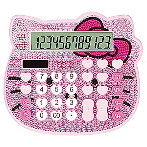 Women Calculators,BREIS Creative Cute Solar Energy Calculator, 12 Digit Large LCD Display, Handheld for Daily and Basic Office, Pink (Pink+Pink)