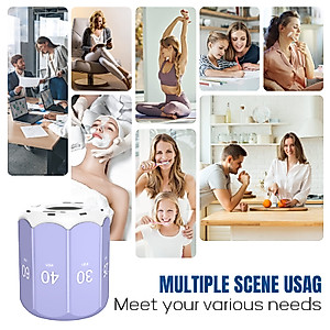 Pomodoro Timer, Octahedral Flip Timer, Desk Digital Timer for Kids, Kitchen Timer Magnetic with LCD Display, Silent & Alarm Function, Countdown/up Timer for Cooking, Productivity, Classroom, Gym, ADHD