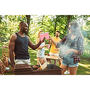 DecorRack Light Pink Plastic Cups, 12 oz Disposable Cups, Reusable Party Supplies (40 Count)