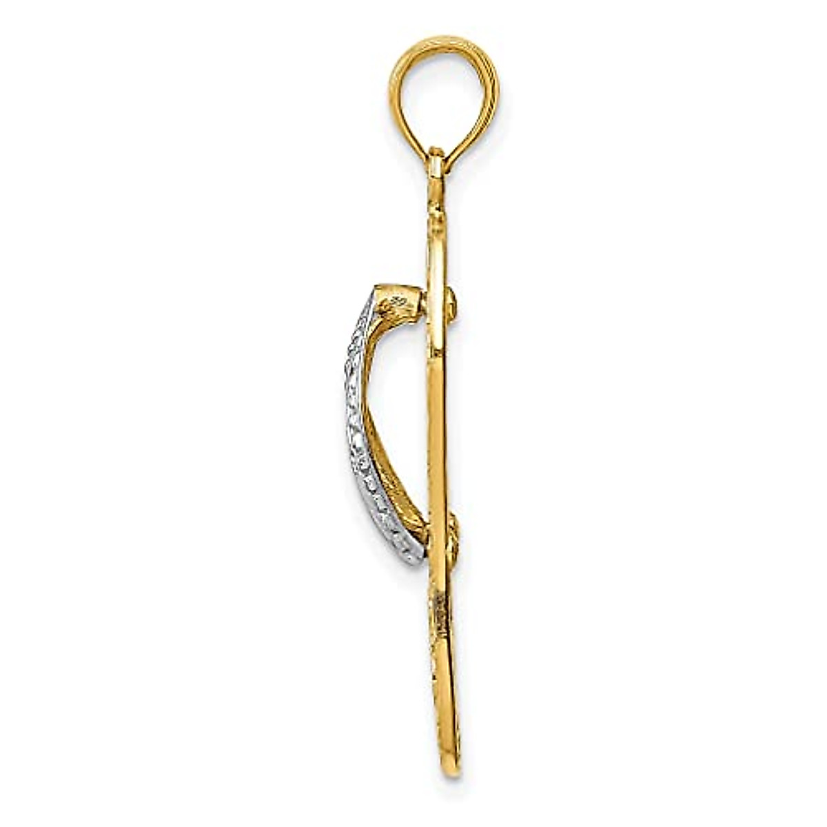 14K Two Tone Gold Triple Sea Turtle Hawaiian Flip Flop Necklace Beach Sandals Pendant Ocean Vacation Charm Only