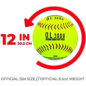Franklin Sports Official Size Softballs - 12" Softballs - Fastpitch Tournament Softballs - Great for Practice + Training - Official Size + Weight - 1 Pack