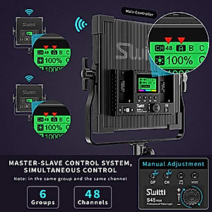 Switti RGB Video Light, Full Color Studio Photography Lighting Kit, 50W LED Panel Light with Softbox, 552 LEDs/CRI 97+, 2600K-10000K/0-360 Adjustable Colors/9 Kinds of The Scene Lights