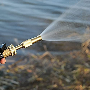 Besiter Garden Hose Nozzle High Pressure, 4" Brass Hose Sprayer Nozzle Heavy Duty with 10 Garden Hose Rubber Washers, Water Hose Nozzle for Washing Cars, Watering Garden, 2 Pack