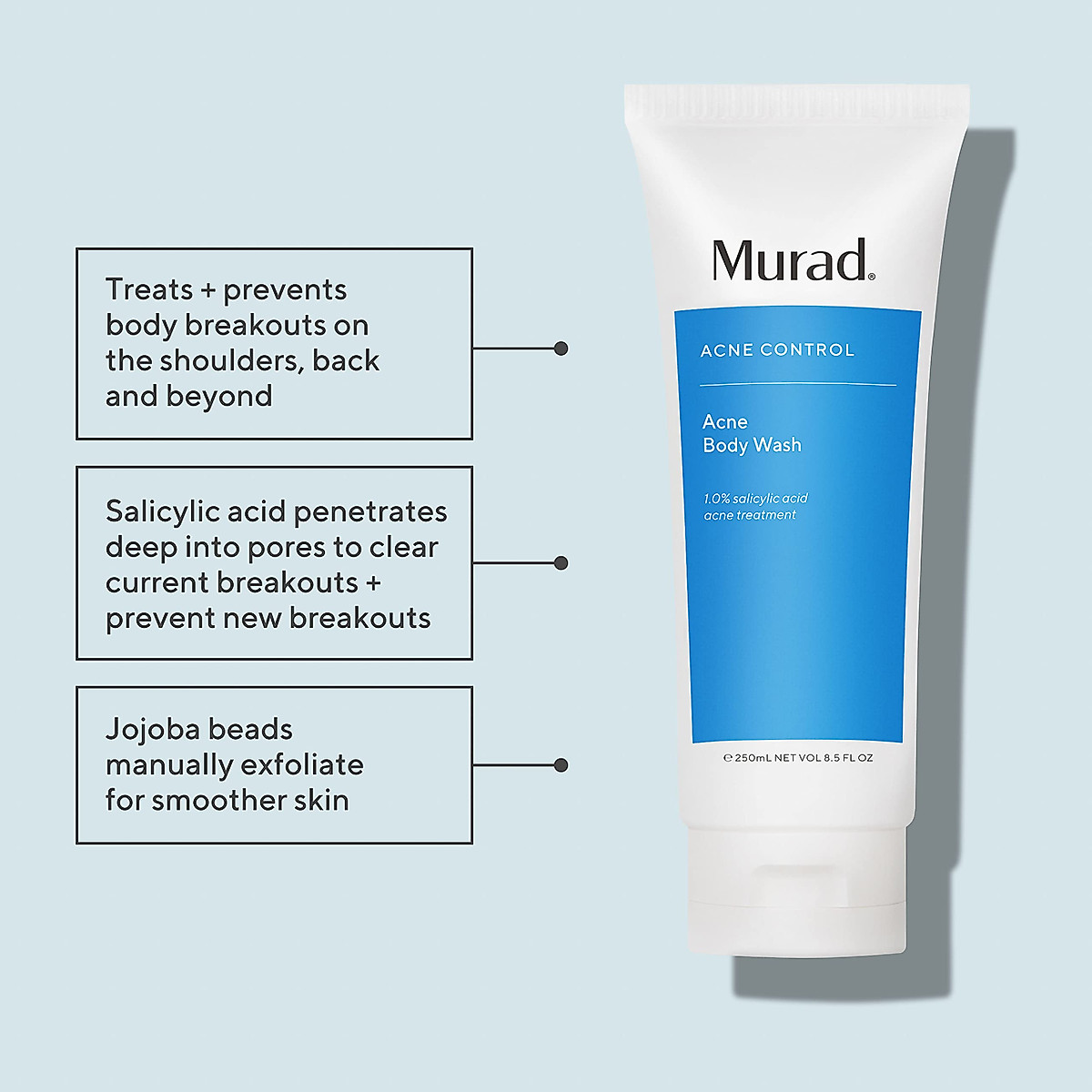 Murad Acne Body Wash - Acne Control All-Over Blemish Cleanser with Salicylic Acid & Green Tree Extract - Exfoliating Skin Care Treatment Backed by Science, 8.5 Oz
