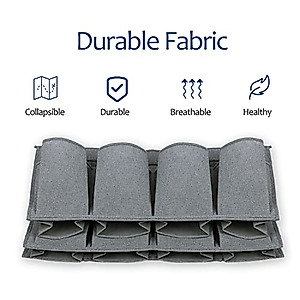 KEETDY 24 Large Over the Door Shoe Rack Hanging Shoe Organizer for Closet for Men Sneakers, Women High Heels, Grey