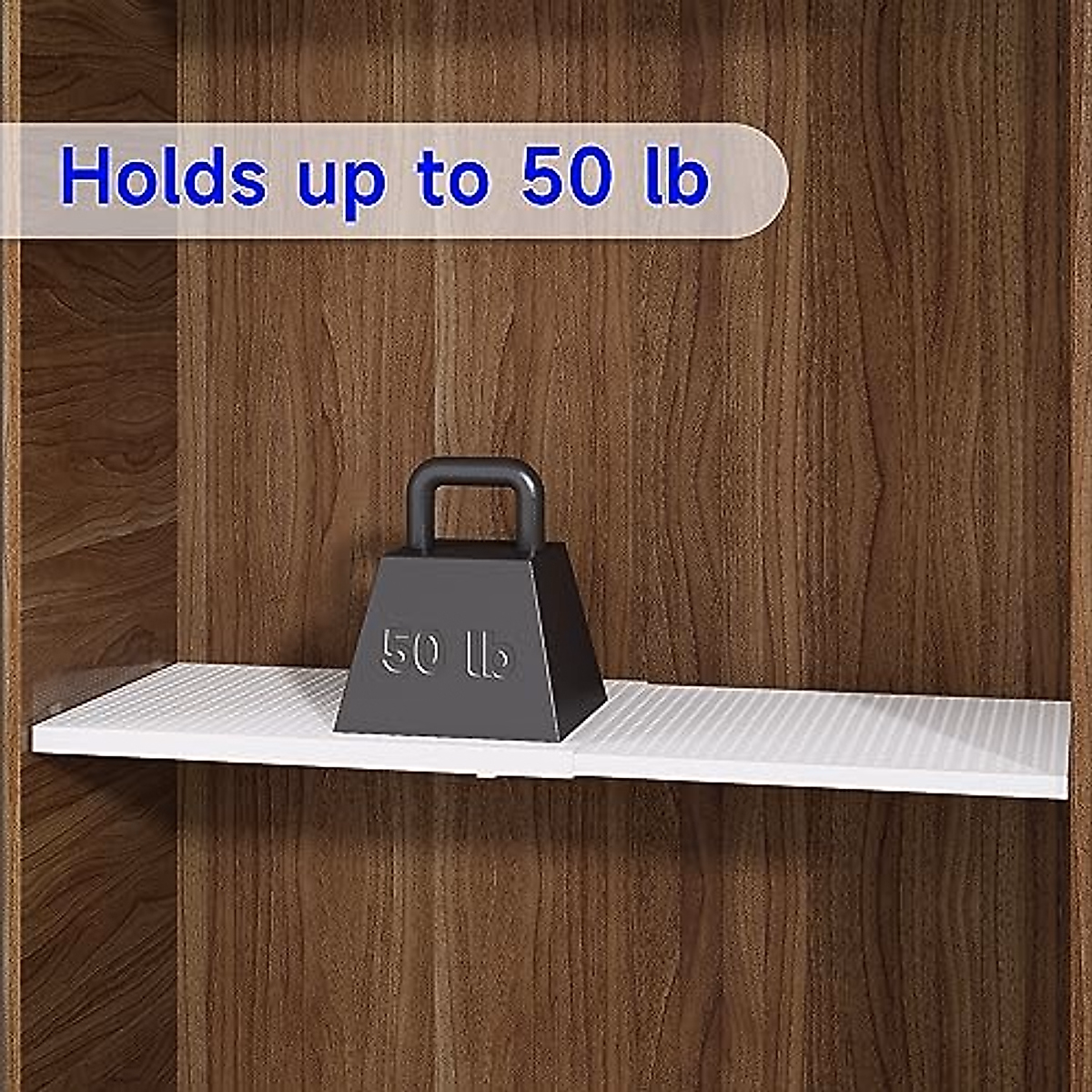 KIKIBRO Expandable Closet Shelf Organizer, Adjustable Shelves, Extendable Storage Shelving Rack Divider for Cabinet Pantry Wardrobe Cupboard Kitchen Bathroom Shoe, White Large Set of 2